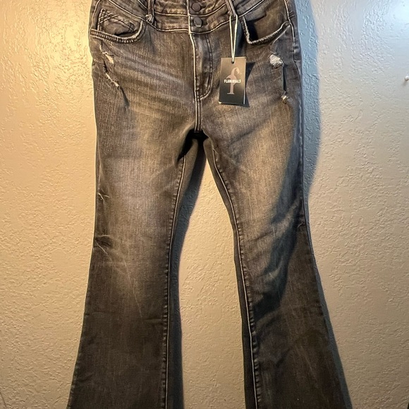 flamingals | Jeans | Y2k Black Flare Wide Leg Jeans With Subtle ...